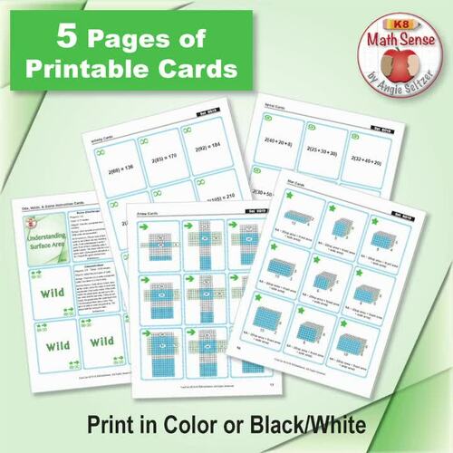 Understanding Surface Area: Math Sense Card Games & Measurement ...
