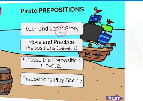 NO PREP Pirate Prepositions & Basic Concepts Boom Cards by A Gift of Speech