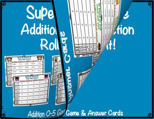Superhero Addition & Subtraction Facts 0-10 Roll It! Read It! Game Cards