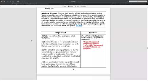 Rhetorical Analysis Google Doc Packet & Printable - AOC "Women's Rights ...