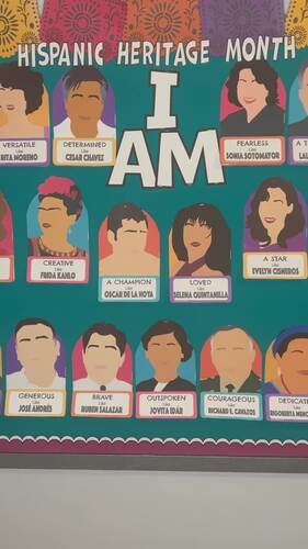 Hispanic Heritage Month Interactive Bulletin Board | Bright | TPT