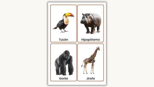 Spanish Wild Animals Flashcards | Printable Spanish Vocabulary Cards