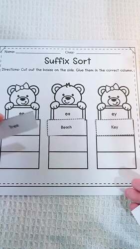 EE, EA & EY Vowel Teams Sorting Activity Worksheet by Taketing Academy