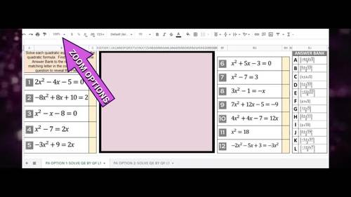 PIXEL ART: Solve Quadratic Equations by Quadratic Formula L1 DISTANCE ...