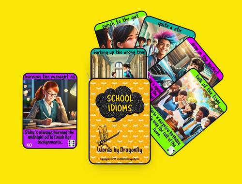 School Theme Figurative Language Idioms Game Cards for ELA Speech Therapy