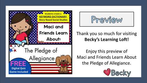 Maci and Friends Learn the Pledge of Allegiance, 1st - 3rd Grade Social ...