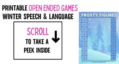 Winter Speech Therapy Games | Open-Ended Articulation & Language Activities