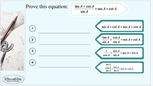 Precal Proving Trigonometric Identities Activity Bundle - Virtual ...