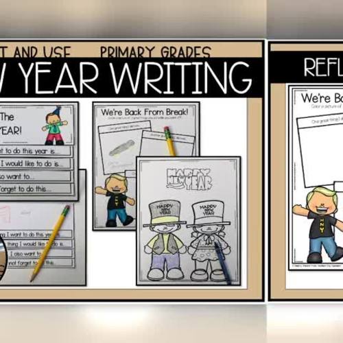 New Year Resolutions Flip Book Writing Activities | Winter | January