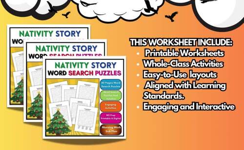 Easy Christmas Nativity Story Word Search Activities 4th,5th,6th,7th ...