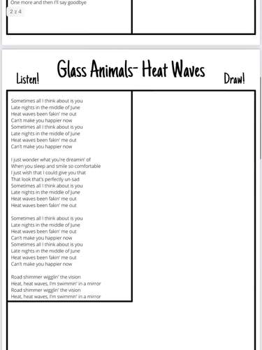 Listening / Writing activity Popular music for ESL | Listen and draw pt.2