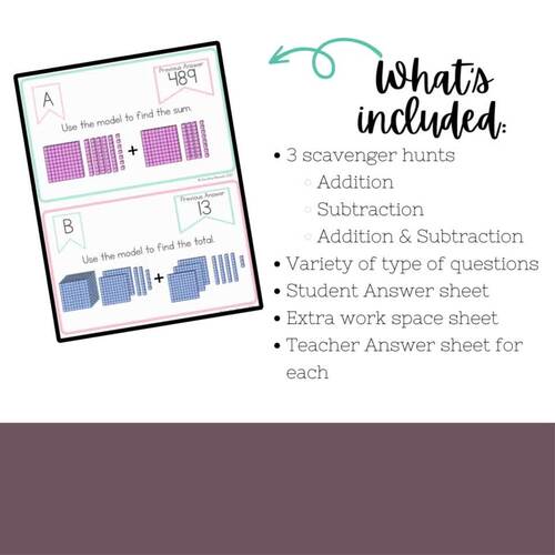 Addition & Subtraction Scavenger Hunt - 3 Scavenger Hunts! | TPT