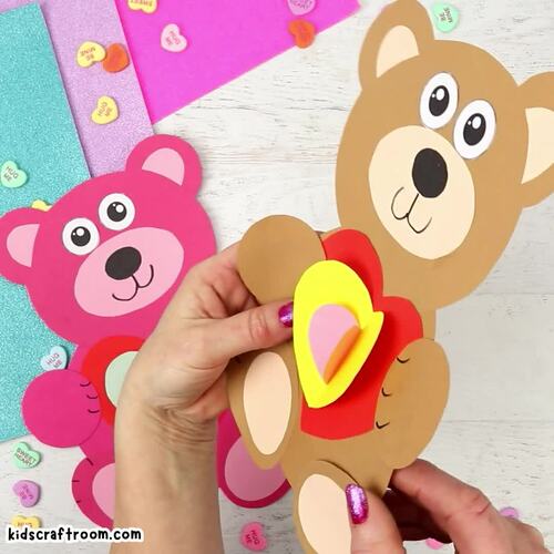 Valentine Bear Craft - Valentine Craft - Valentine's Day Activity