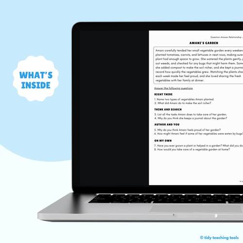 QAR Practice Passages with Questions and Sample Answers Grade 3 & 4
