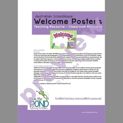 Australian Classroom Editable Welcome Posters by From the Pond | TpT