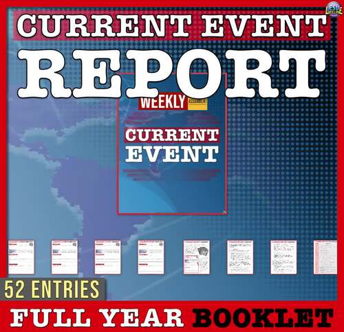 Current Event Report Year Long Templates with Guided Questions for High ...