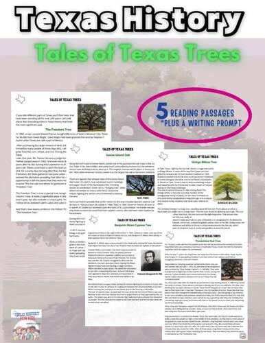 Reading Passages & Activities: Texas Trees by Texas History for Kids