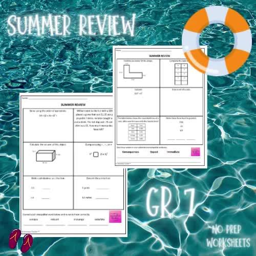 Summer Review 7th Grade | Middle School by Innovative Teacher | TPT