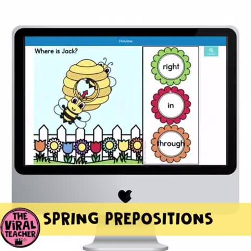 Spring Activities Prepositions of Place Find the Missing Bee Boom™ Cards