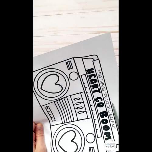Random Acts of Kindness Lesson - SEL Craft - Retro Boombox Kind Craftivity