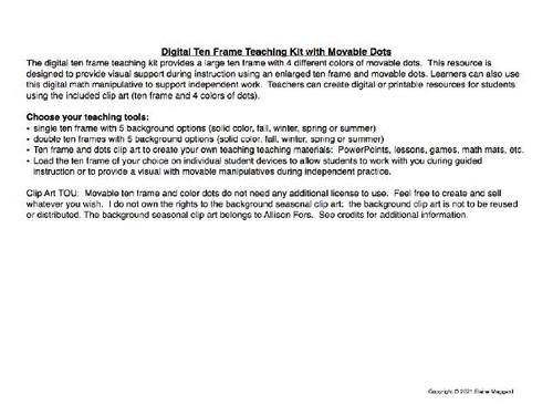 Digital Ten Frame Teaching Kit with Movable Dots for PowerPoint | TPT