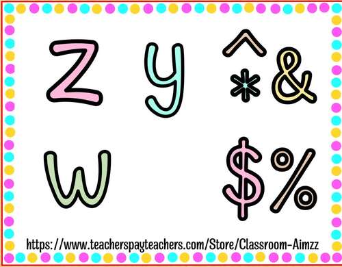 Pastel Bulletin Board Alphabet Letters, Editable Large Alphabet Letters