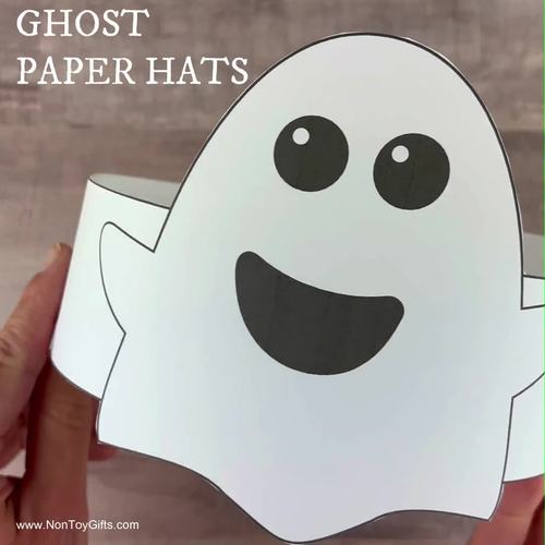 Halloween Ghost Paper Hat Craft - Halloween Headband Craft - Ghost ...