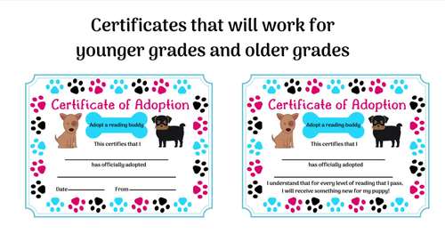 Reading Buddy Puppy Adoption by Expressions by Eloise | TPT