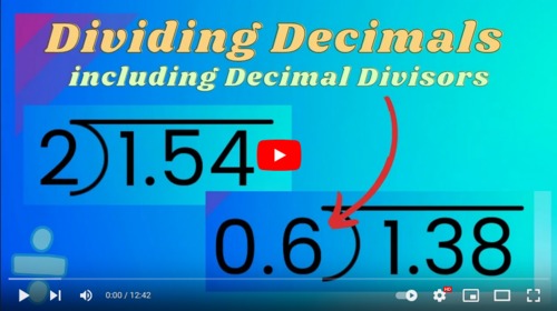 Dividing Decimals (Tenths & Hundredths) Arithmetic Lesson Video | TPT