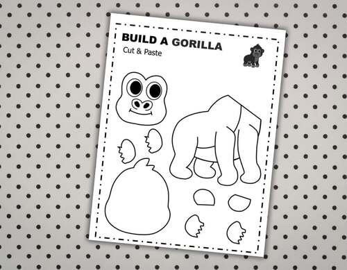 Gorilla Craft Template | Cut&Paste | Zoo Animal Craft |Forest Animal ...