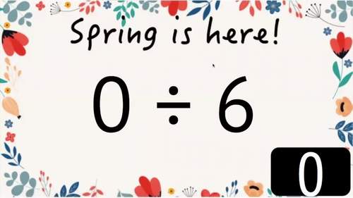 Spring Division Facts Google Classroom™ Digital Flash Cards (0-10)