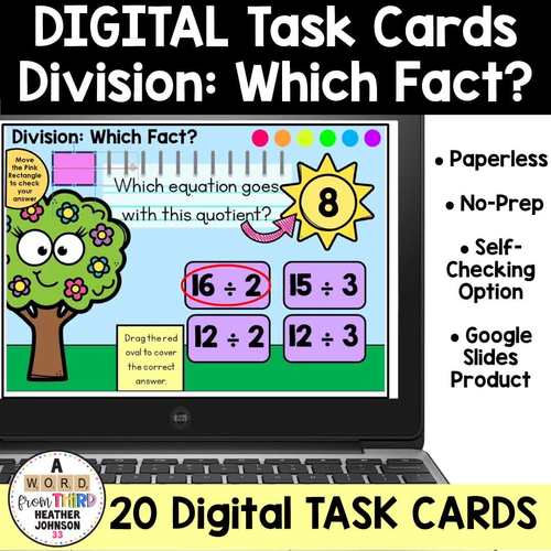 Digital Task Cards for Google™: Division Which Equation (fact)? | TpT
