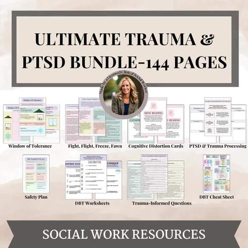 Trauma Therapy Worksheets Bundle,psychology resources,Polyvagal theory,EMDR