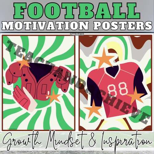 Super Football Bowl Growth Mindset Posters, The Big Game Motivation ...