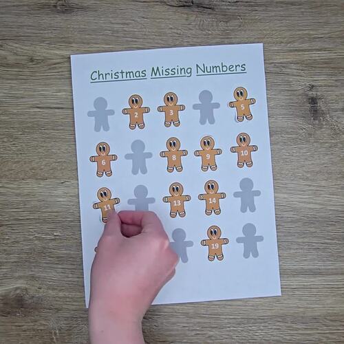 Missing Numbers – Gingerbread Edition by HH Fun and Learning | TPT