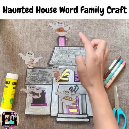 Haunted House Craft | Halloween Word Family Craft | CVC Word Family ...