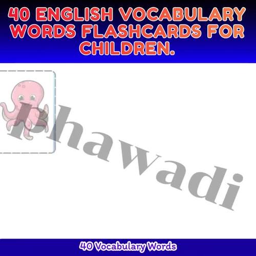 Picture–Word Matching Cards: Ocean Animals | 40 Vocabulary Flashcards | ESL