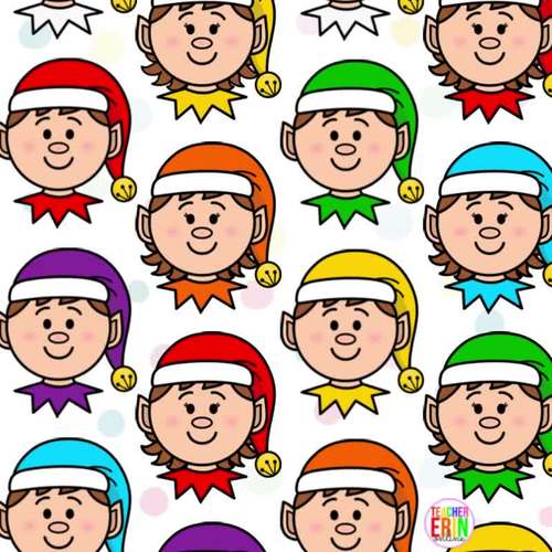 Rainbow Christmas Elf Boys and Girls Clipart by Erin Colleen Design