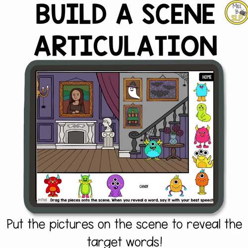 Monsters Articulation Build a Scene - Digital Boom Cards by Miss B SLP
