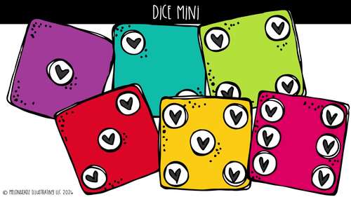 Dice clip art, game piece, math Mini by Melonheadz Clipart | TPT
