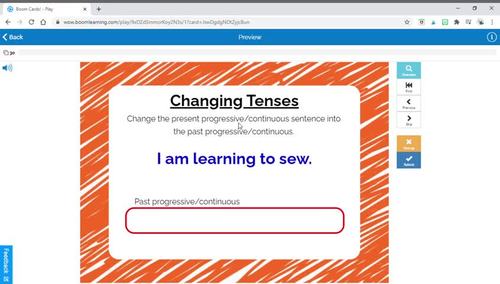 Changing Present To Past Progressive/Continuous BOOM Cards | TPT