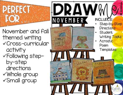 Draw Me November Seasonal Directed Drawings by Stylish In Elementary