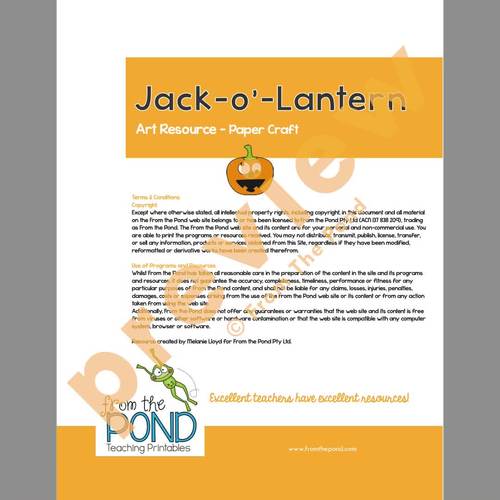 Jack o Lantern Craft Pack by From the Pond | Teachers Pay Teachers