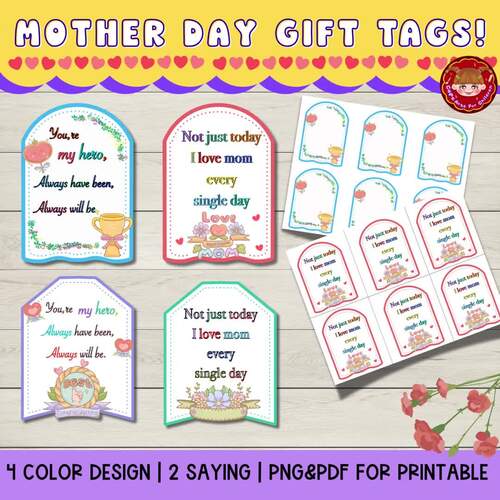 Mother’s Day Gift Tags | Printable Gift Tags | Editable & Colorful ...