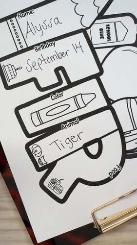 1st Grade All About Me Craft, Poster Worksheet, First Day Week ...