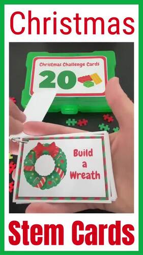 Christmas challenge cards, Holiday Christmas STEM bin for Lego ...