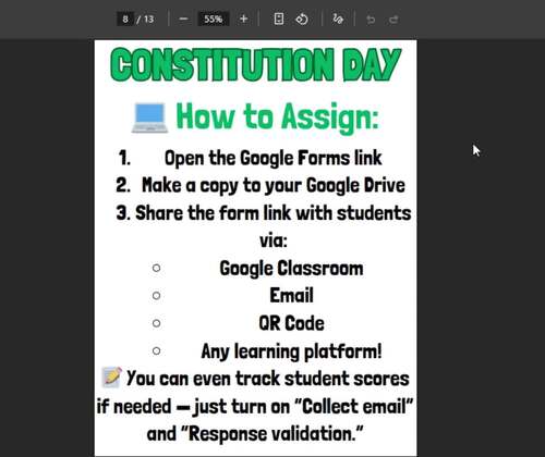 Constitution Day Reading Escape Room | Google Forms | No-Prep History ...