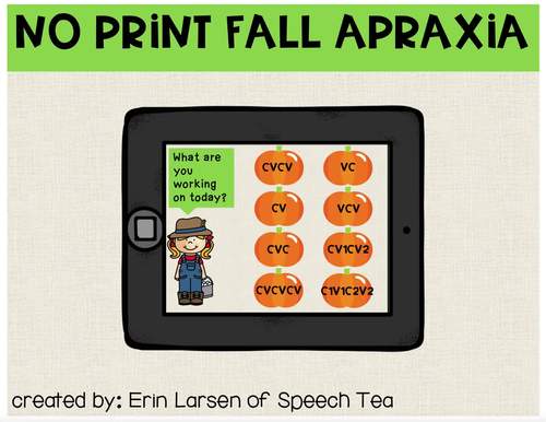 Digital Fall Apraxia Activity by Speech Tea | TPT