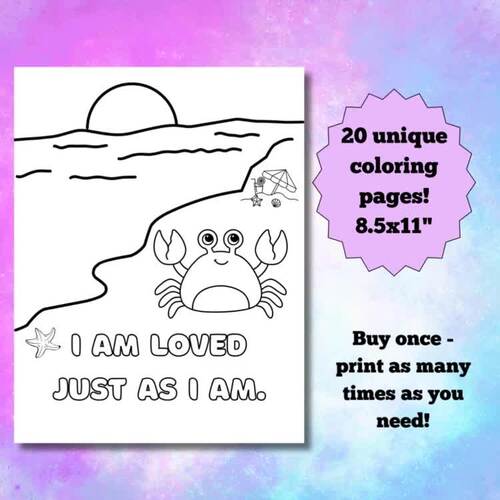 25 Kids Positive Affirmation Coloring Pages | SEL Mindfulness ...