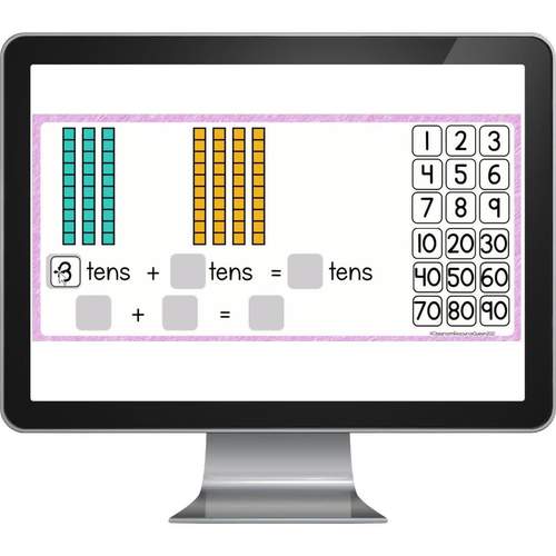 Adding Tens | Beginning 2-Digit Addition Activity for SEESAW | TPT